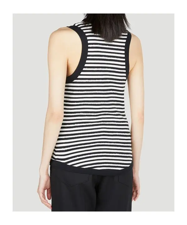 Saint Laurent Cassandre Striped Knitted Tank Top
