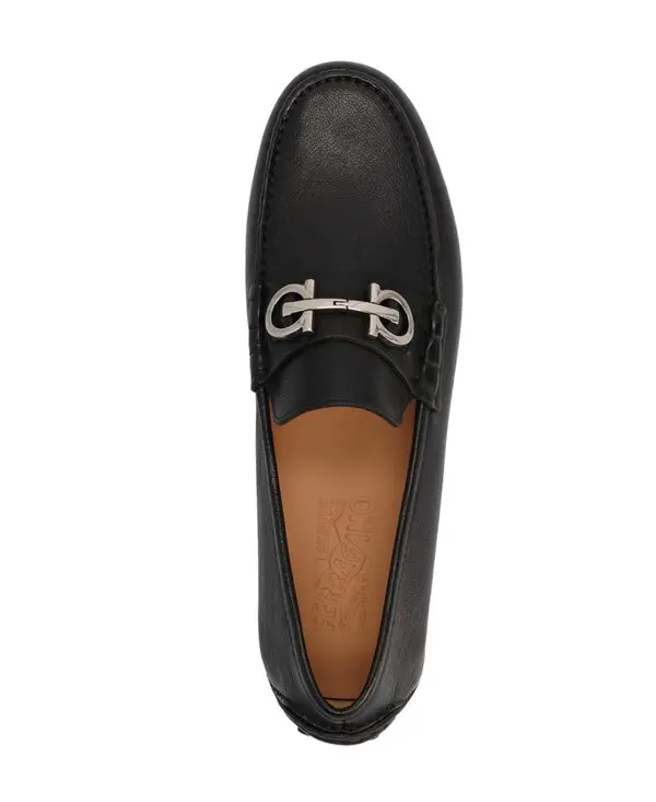 FERRAGAMO Gancini Detail Loafers - Black