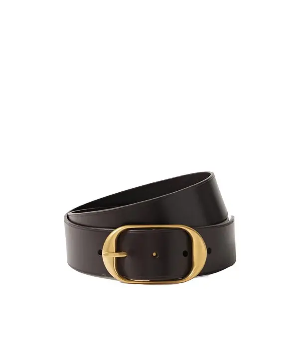 NILI LOTAN Nili Leather Belt - Dark Brown