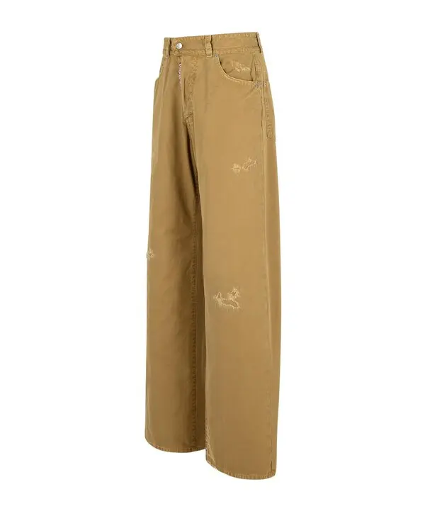 Dsquared2 Distressed Straight-leg Trousers - Beige