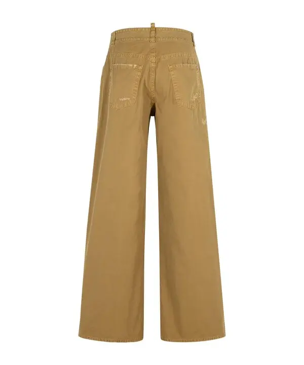 Dsquared2 Distressed Straight-leg Trousers - Beige