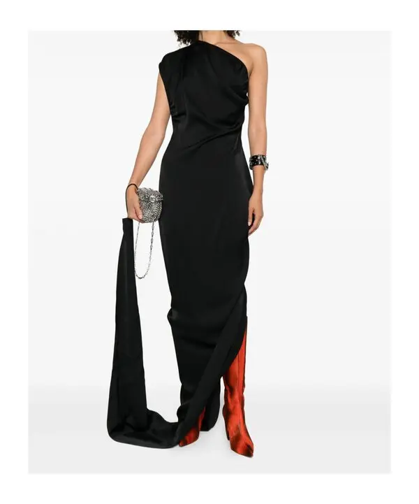 VIVIENNE WESTWOOD One-shoulder Draped Dress With Side Slits And Train Detail