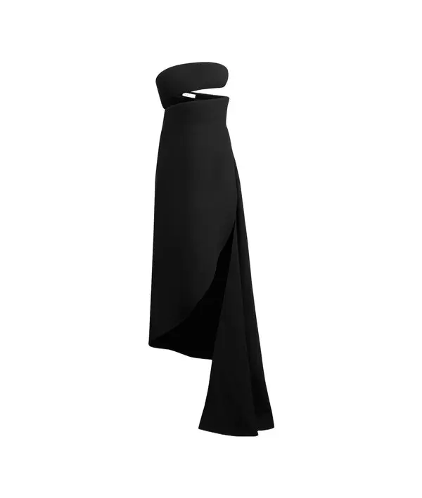Alaïa Strapless Fluid Spiral Dress - Black