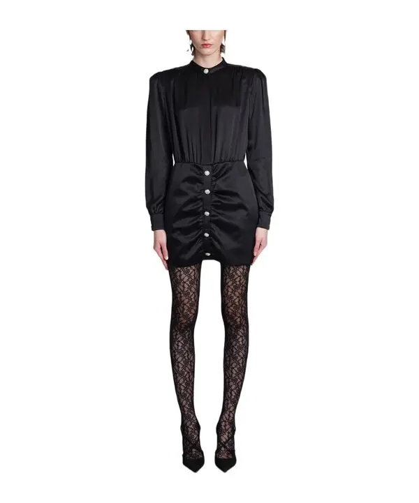 Alessandra Rich Ruched Detail Satin Dress