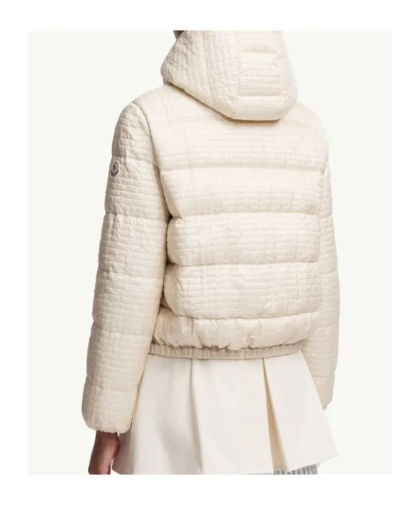 Moncler Gisors Geometric-quilted Hooded Short Down Jacket