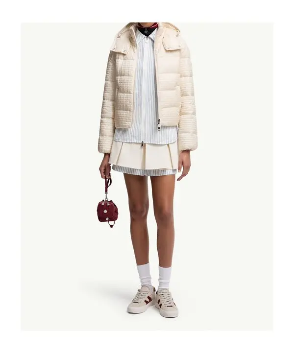 Moncler Gisors Geometric-quilted Hooded Short Down Jacket