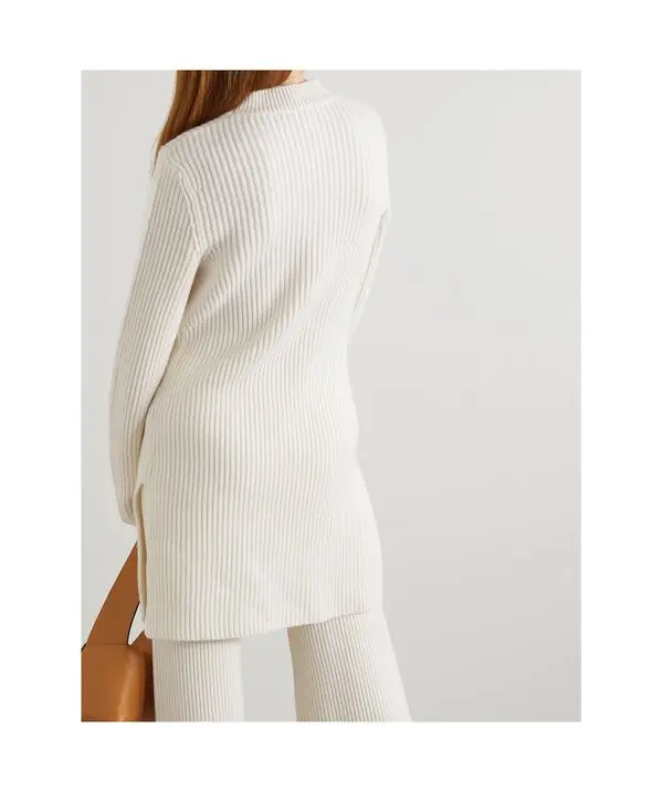 Gabriela Hearst Ribbed Knit Long Sleeve Sweater