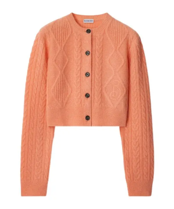 Burberry Cropped Cardigan With Twisted Rope Pattern