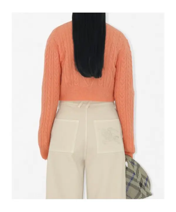 Burberry Cropped Cardigan With Twisted Rope Pattern