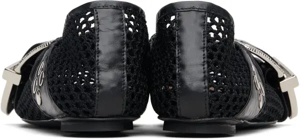Toga Mesh Ballet Flats With Buckle Detailing