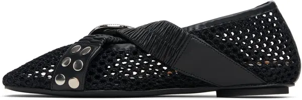 Toga Mesh Ballet Flats With Buckle Detailing