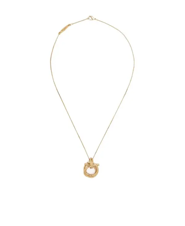 FERRAGAMO Gancini Pendant Necklace - Yellow