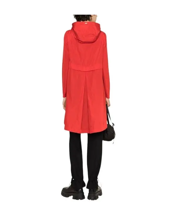 Herno Hooded Long Coat - Red