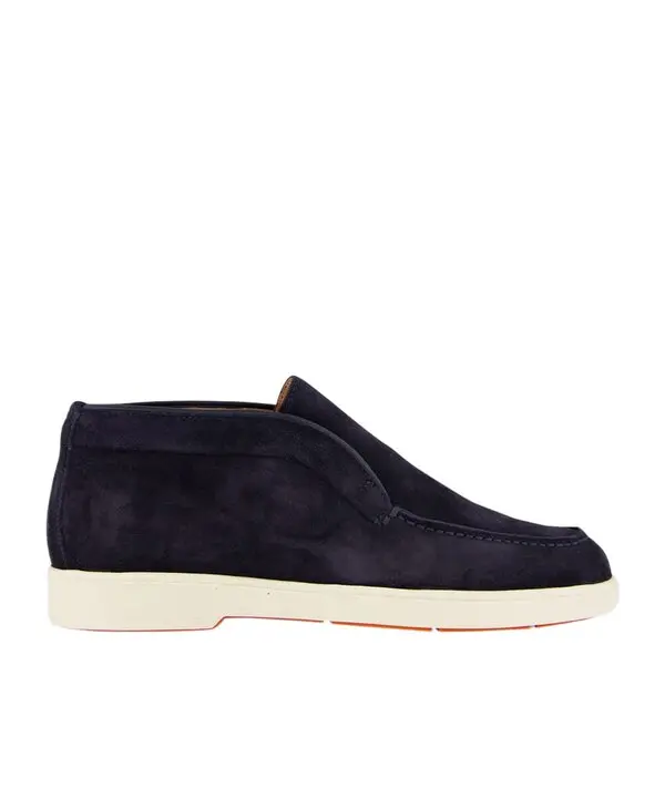 Santoni Round-toe Slip-on Loafers - Blue