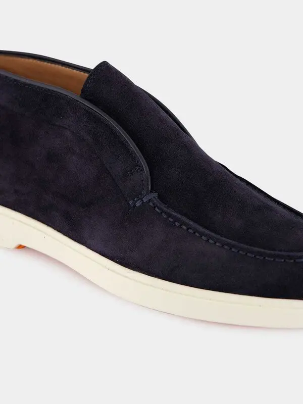 Santoni Round-toe Slip-on Loafers - Blue