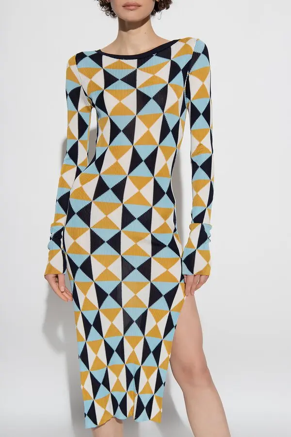 Etro Geometric Print Knit Midi Dress