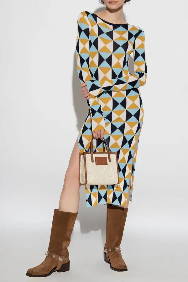 Etro Geometric Print Knit Midi Dress