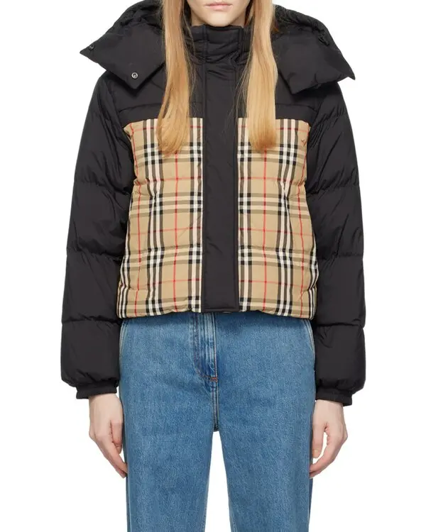 Burberry Checked Down Coat