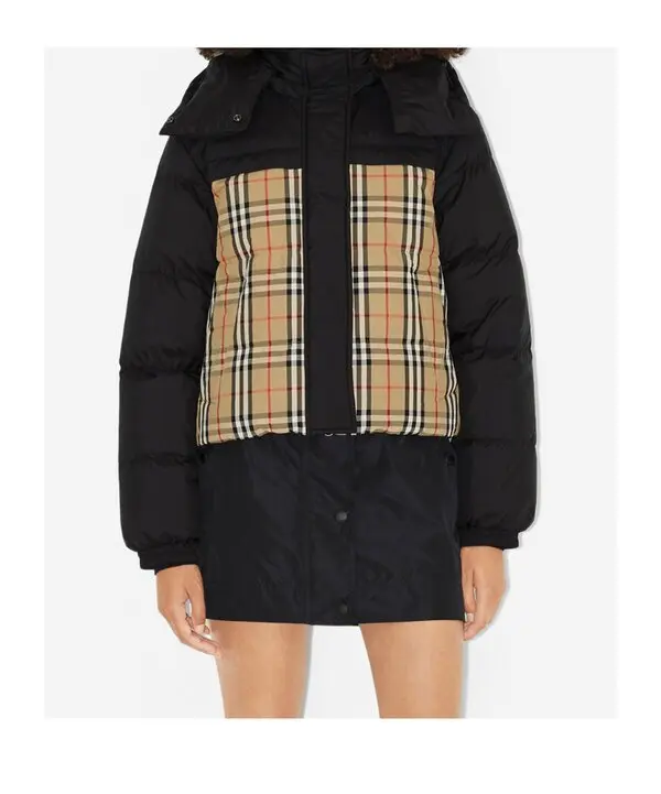 Burberry Checked Down Coat