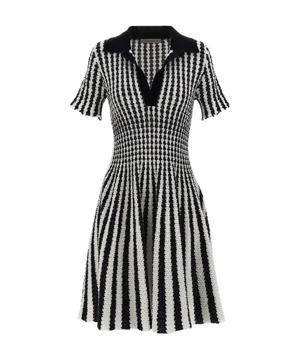 ANTONINO VALENTI Lapel Short-sleeved Dress - Black