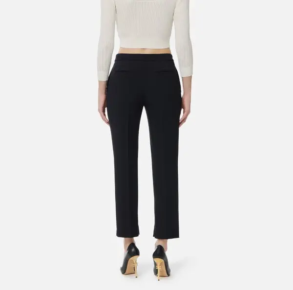 Elisabetta Franchi High-waisted Cropped Tailored Pants With Logo Detail