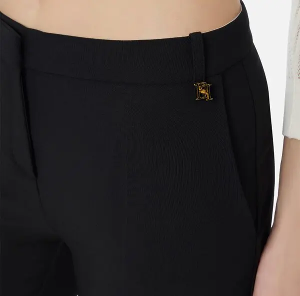 Elisabetta Franchi High-waisted Cropped Tailored Pants With Logo Detail
