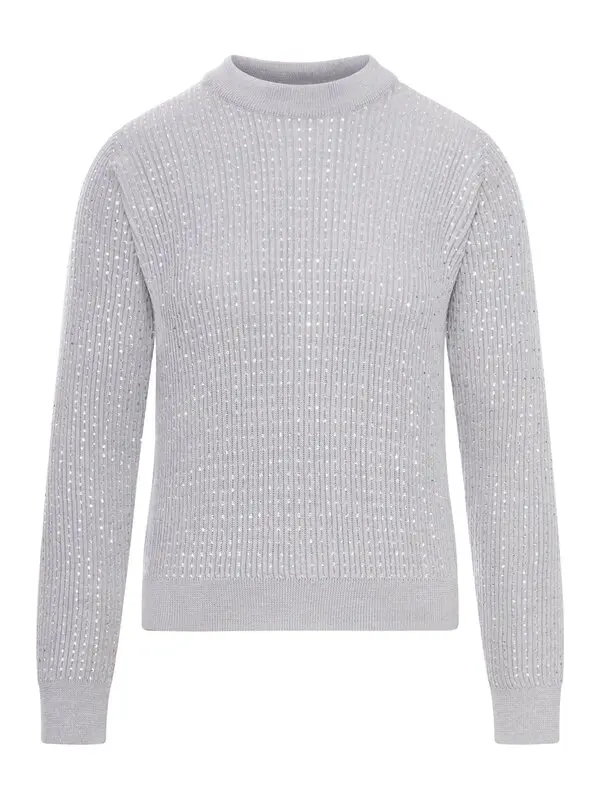 GOLDEN GOOSE Embellished Crewneck Jumper - Gray
