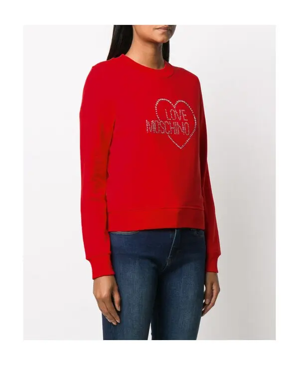 Moschino Heart Embellished Sweater - Red