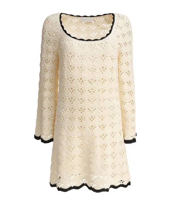 Zimmermann Rhiannon Scoop Neck Crochet Dress - No