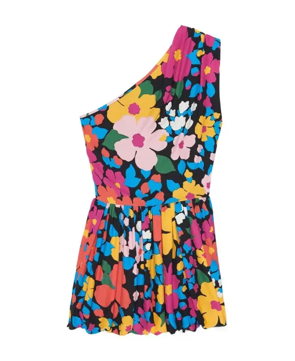 Saint Laurent Floral Printed One-shoulder Midi Dress - Multicolor
