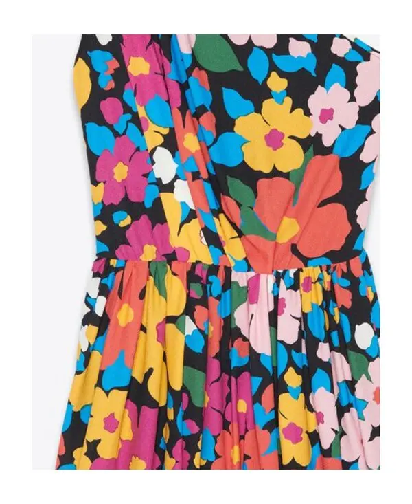 Saint Laurent Floral Printed One-shoulder Midi Dress