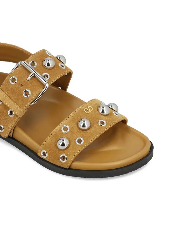 Valentino Garavani Nellcôte Studded Buckle Flat Sandals
