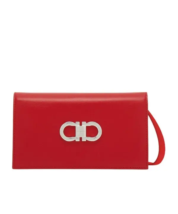 FERRAGAMO Double Gancini Mini-bag - Red
