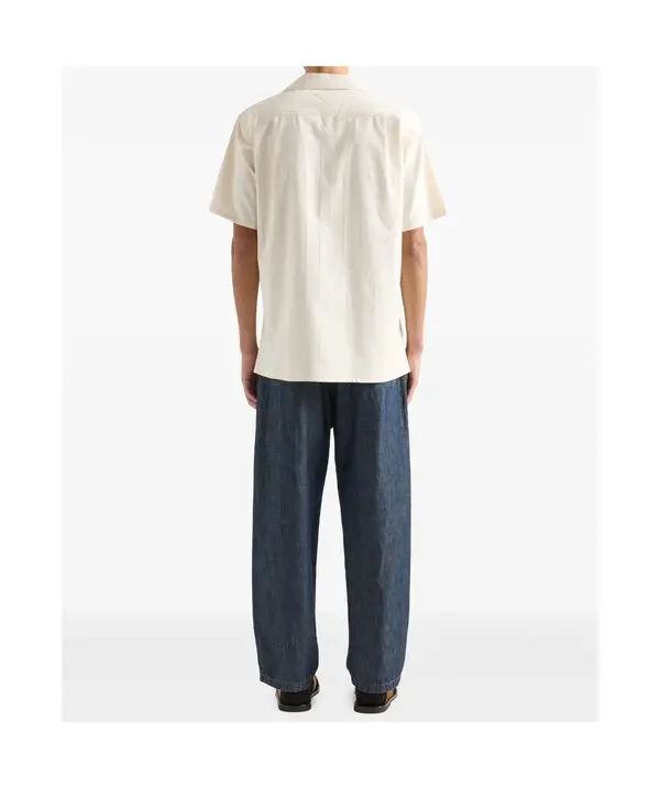 Prada Chambray Triangle Logo Denim Jeans - Navy