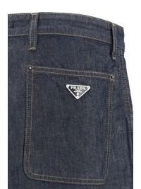 Prada Chambray Triangle Logo Denim Jeans