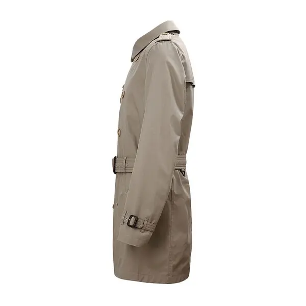 Burberry Double-breasted Long Trench Coat - Gray