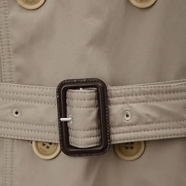 Burberry Double-breasted Long Trench Coat - Gray
