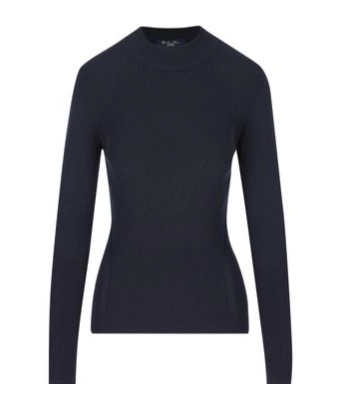 Loro Piana Mock Neck Ribbed Sweater - No
