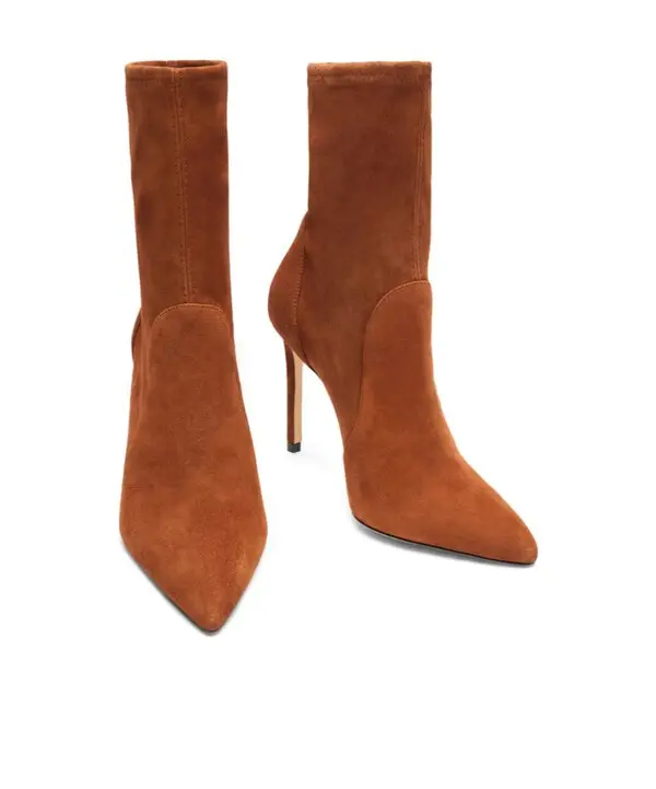 STUART WEITZMAN Pointed Toe High Heel Boots - Brown