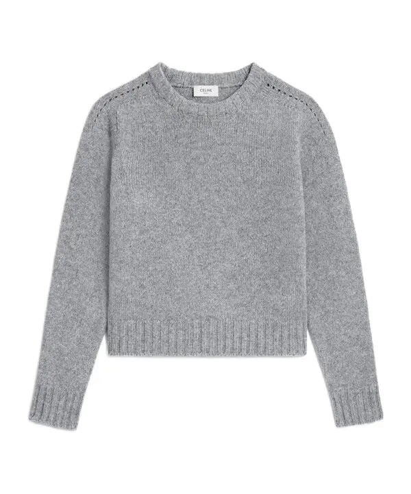 Celine Crewneck Sweater In Seamless Cashmere - Medium Grey