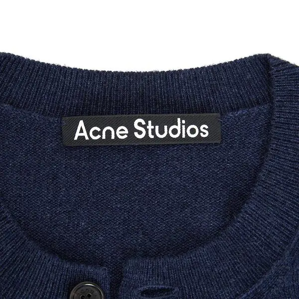 Acne Studios Long-sleeved Button-front Sweater Coat - Navy Blue