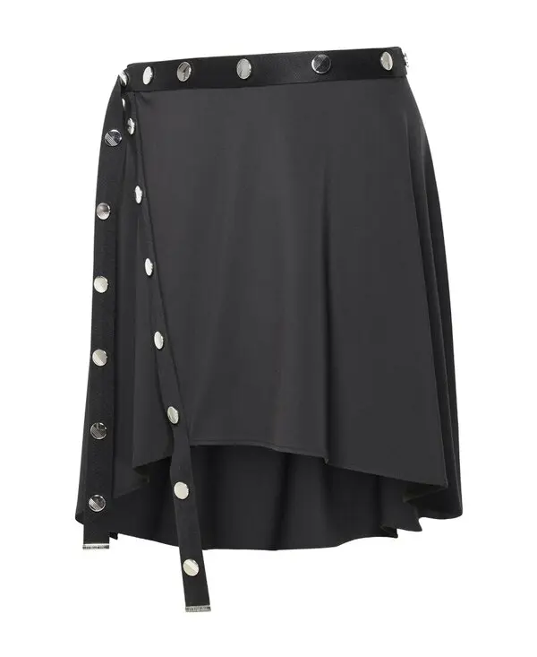 Attico Asymmetric Stud-embellished Mini Skirt