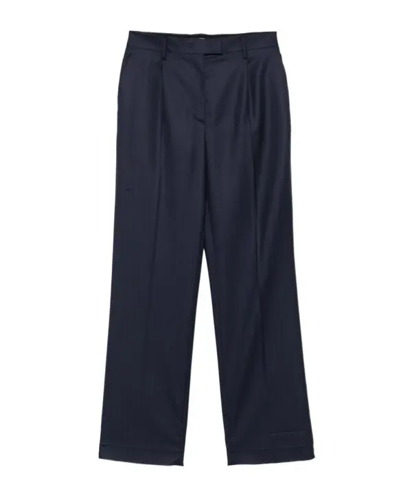 Prada Pleated Belted Trousers - Blue