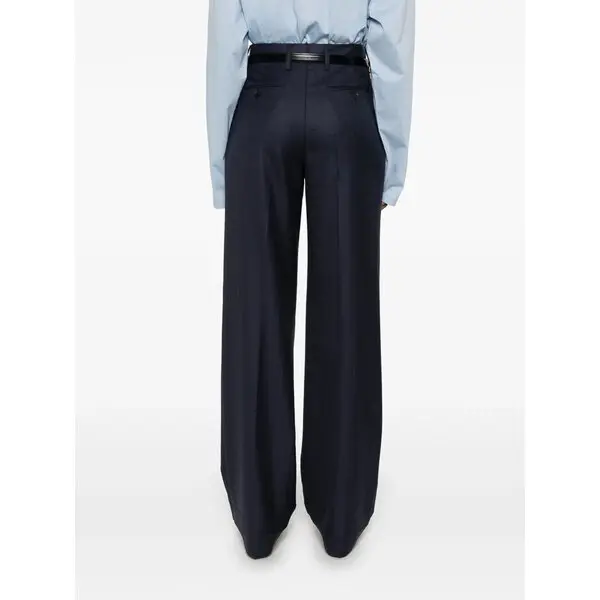 Prada Pleated Belted Trousers - Blue