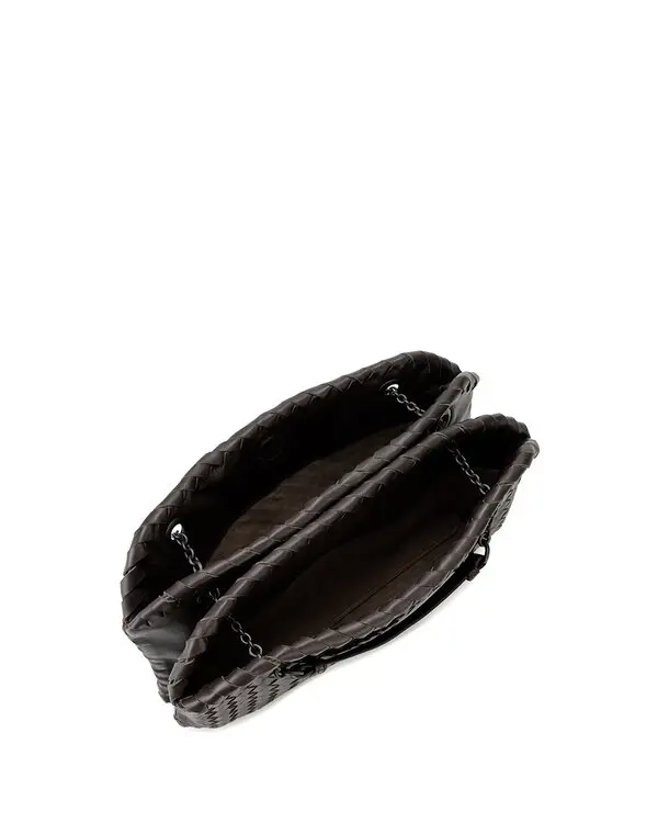 Bottega Veneta Woven Pattern Chain Handbag - Brown