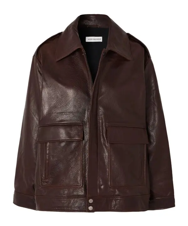 Nour Hammour Leather Jacket - Black