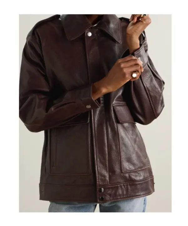 Nour Hammour Leather Jacket - Black