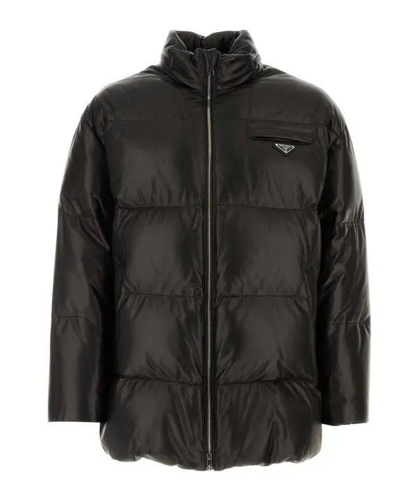 Prada Zip-up Down Jacket - Black