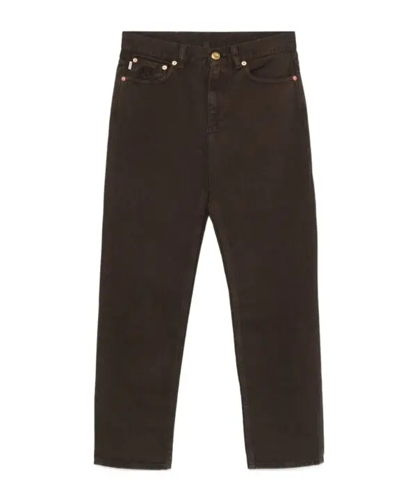 BLAZÉ MILANO Embroidered Logo Jeans - Brown