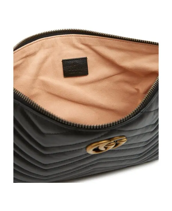 Gucci Gg Marmont Clutch With Heart Applique